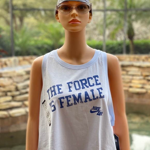 Nike | Tops | Nike Air The Force Is Female Crop Tank Xl Blue | Poshmark